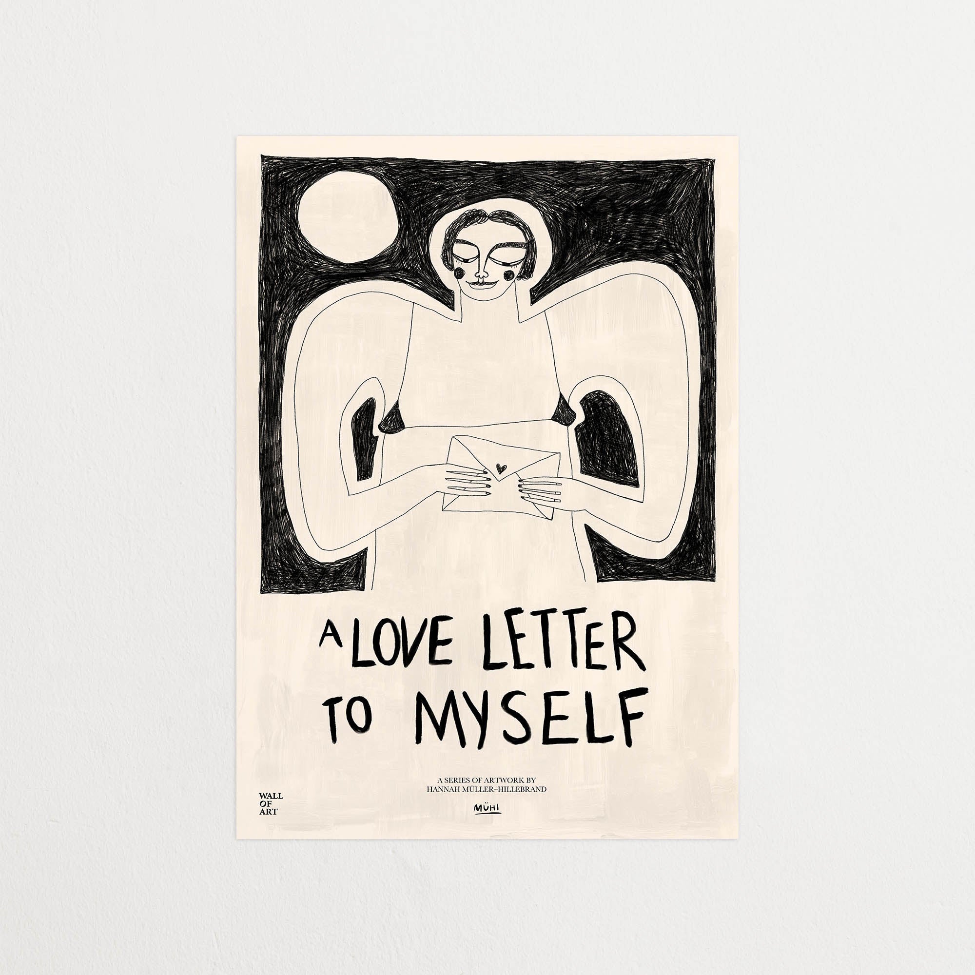 A love letter to myself | Black and white poster | Mühi